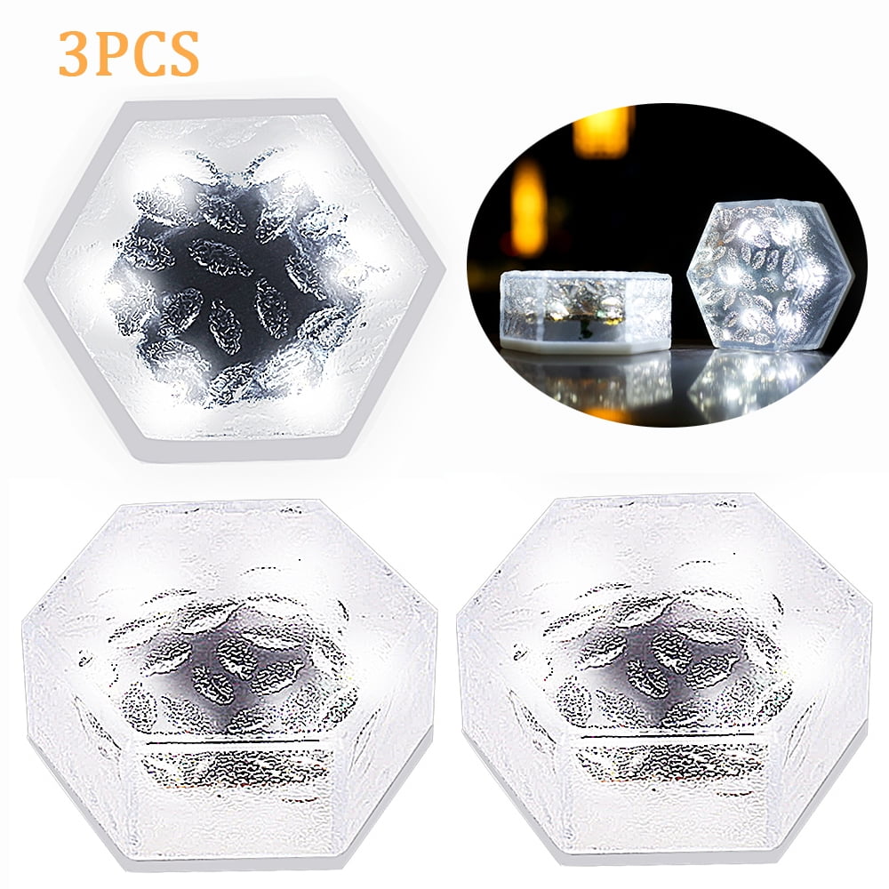 CNKOO 3 Pcs Solar Brick Lights - Solar Ice Cube Lights Landscape Path ...