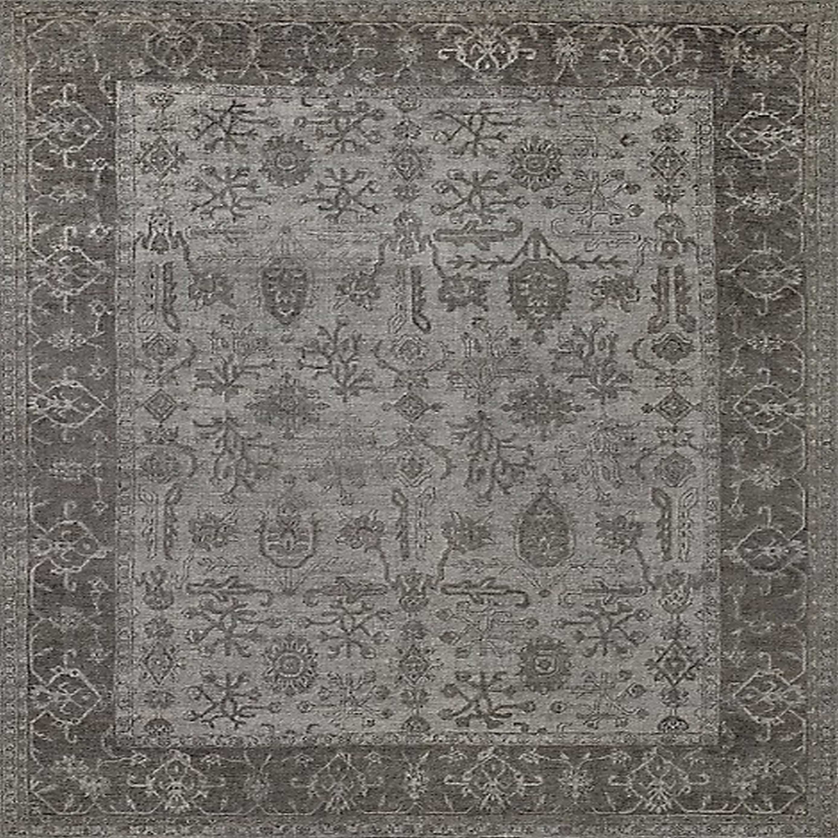 Ahgly Company Indoor Square Mid-Century Modern Gunmetal Gray Oriental ...