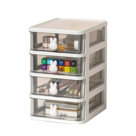 Small Storage Drawers Desk Storage Box Multi Tier Transparent Plastic ...
