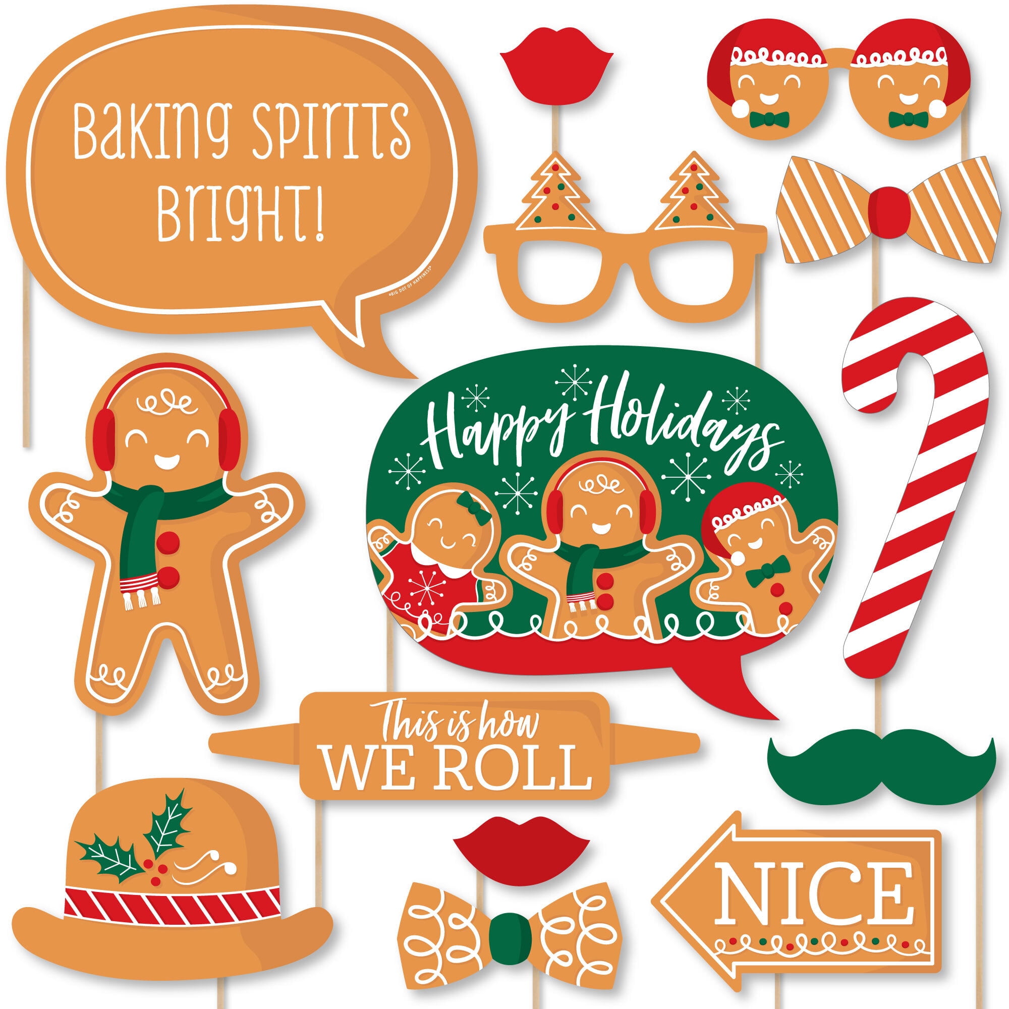 Big Dot of Happiness Gingerbread Christmas - Gingerbread Man Holiday ...