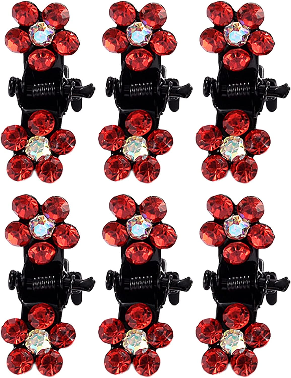 6Pcs Small Hair Claw Clips - Mini Hair Pins Bohemian Rhinestone Hair ...