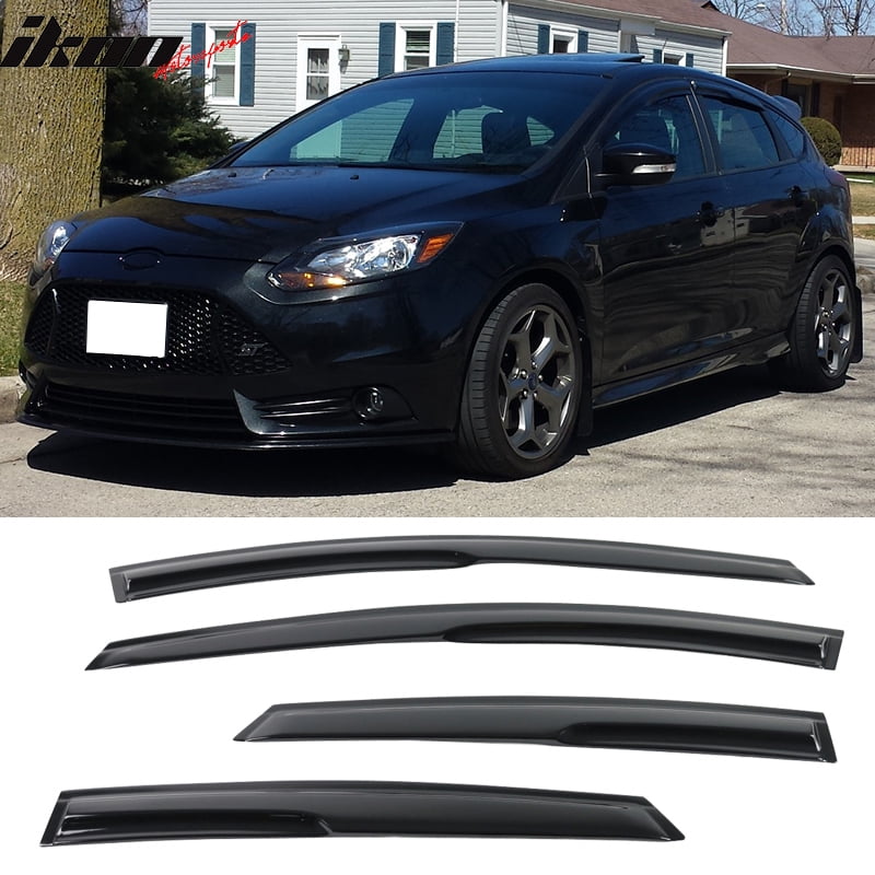 Compatible with 08-11 Ford Focus Mugen Style Acrylic Window Visors Vent ...