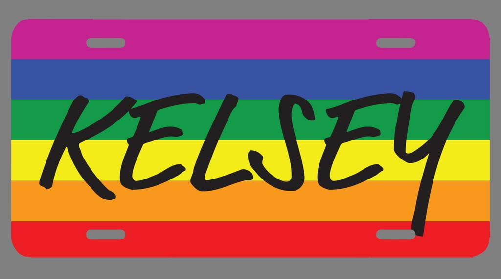 Kelsey Name Pride Flag Style License Plate Tag Vanity Novelty Metal ...