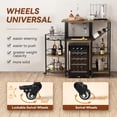 Bar Cart, Home Bar Service Cart with Wine Rack and Glass Holder ...