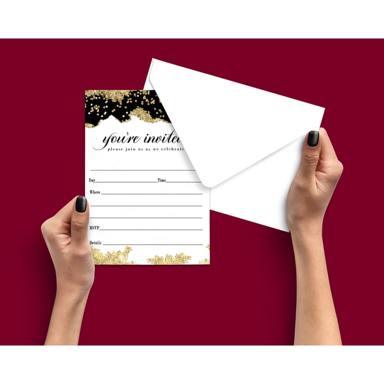 Blank Black Invitation Card Design