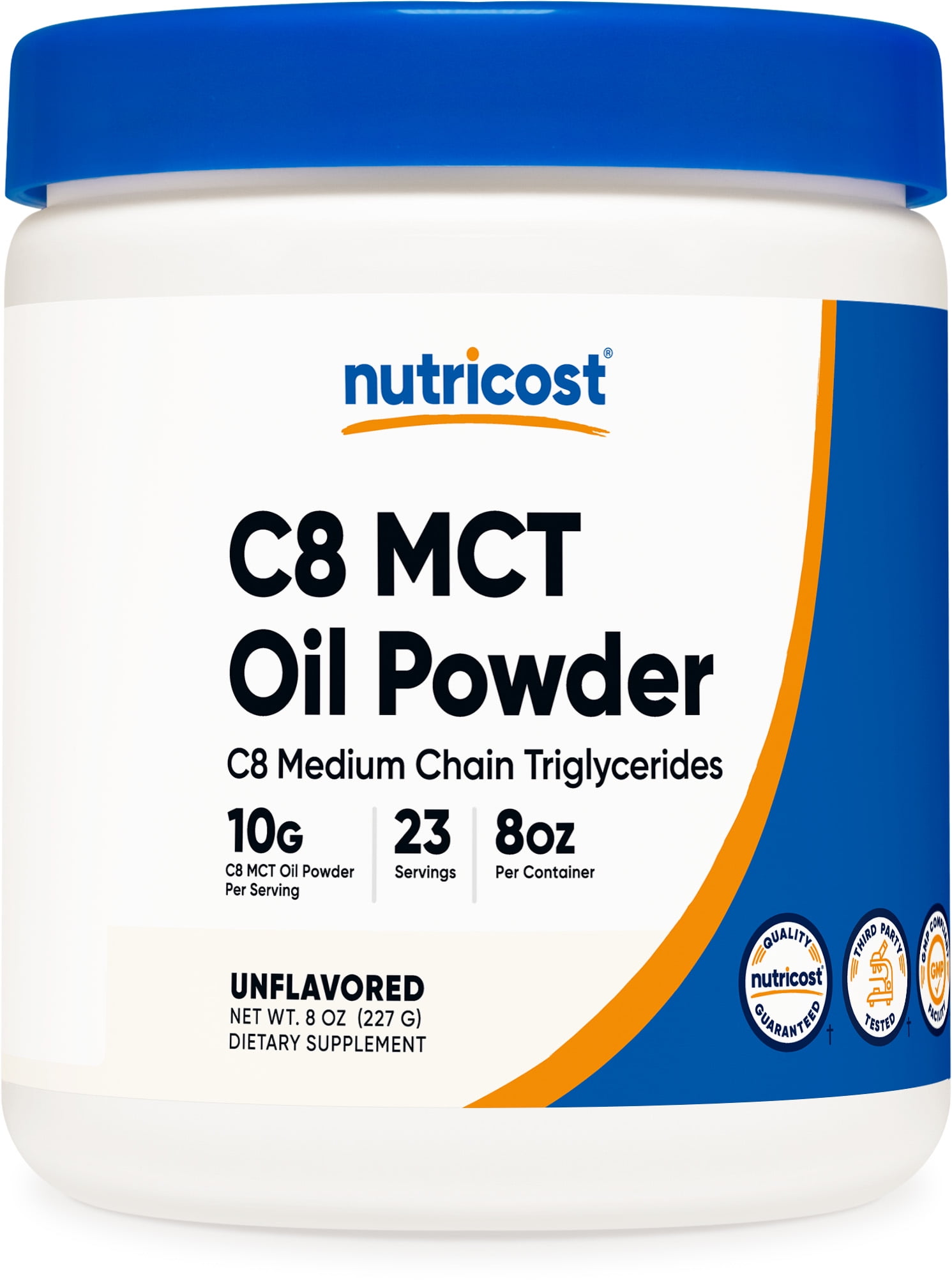 Nutricost C8 MCT Oil Powder .5LB - 95% C8 MCT Oil Powder Supplement ...