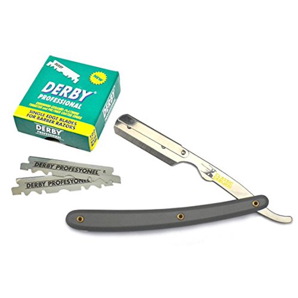 CS101 Gray Stainless Steel Professional Barber Straight Edge Razor with ...