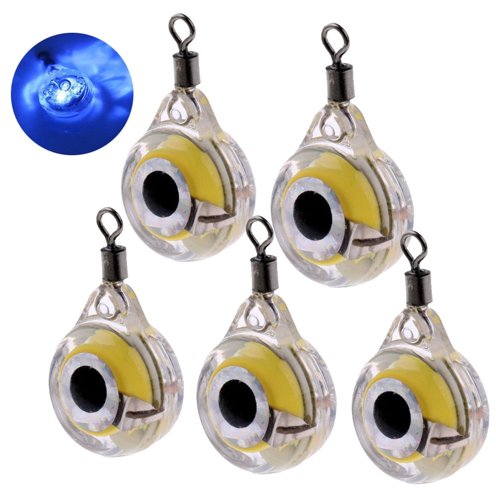 Aosijia 5 Pcs Mini LED Fishing Lights Eye Shape Night Fluorescent Glow ...