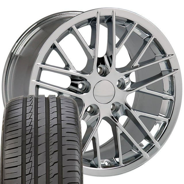 18 inch Chrome 5402 Wheels & 245/40ZR18 Tires Fit C4 Corvette, Camaro ...