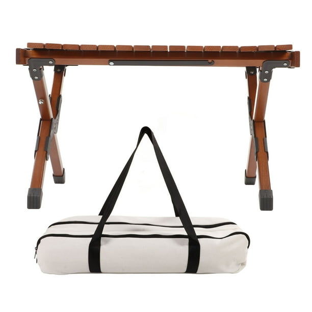 Wooden Camping Folding Table Black Walnut Egg Roll Barbecue Picnic ...