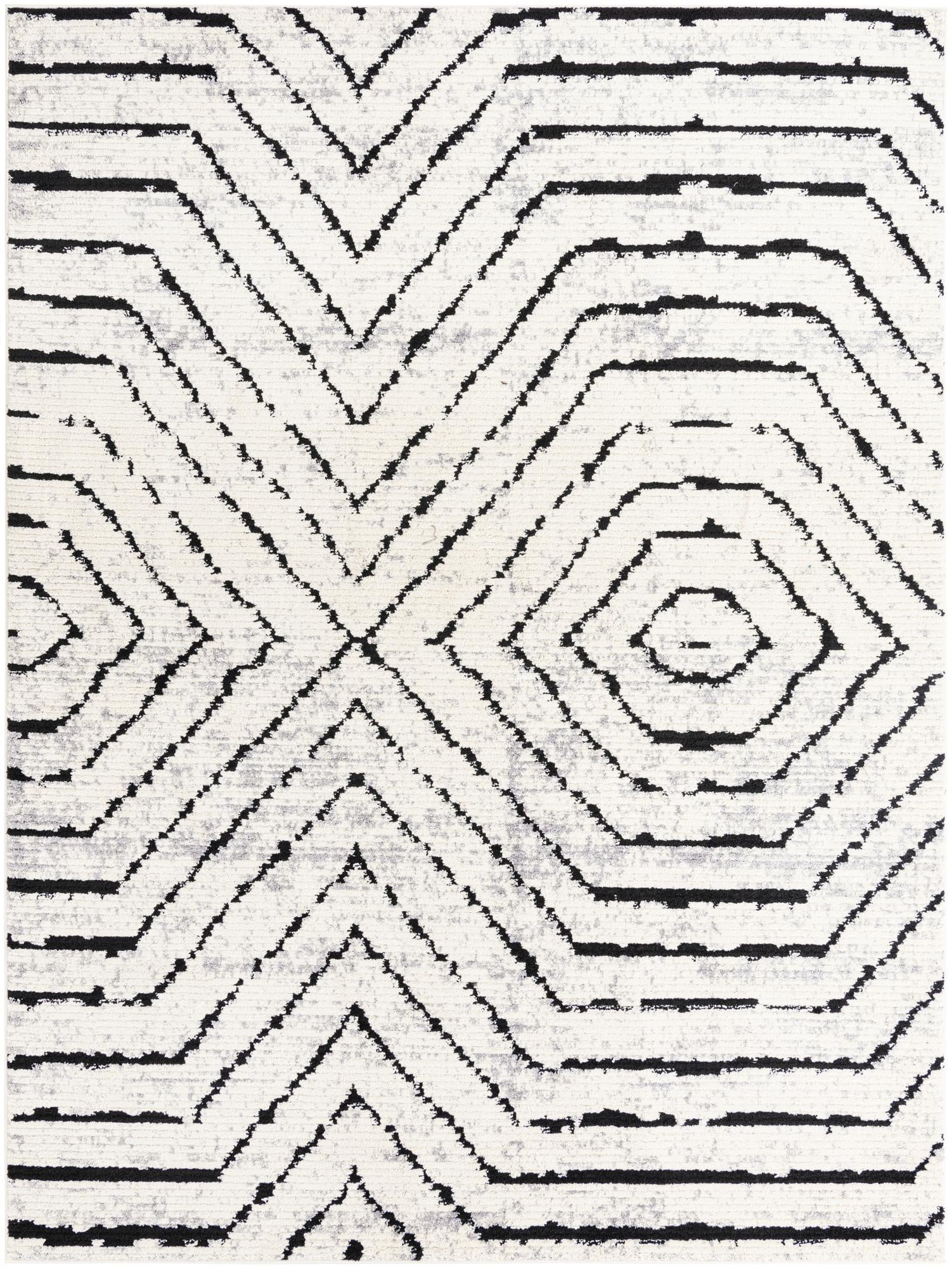 Rugs.com Tagine Collection Rug – 10' x 13' Black And White Medium-Pile ...