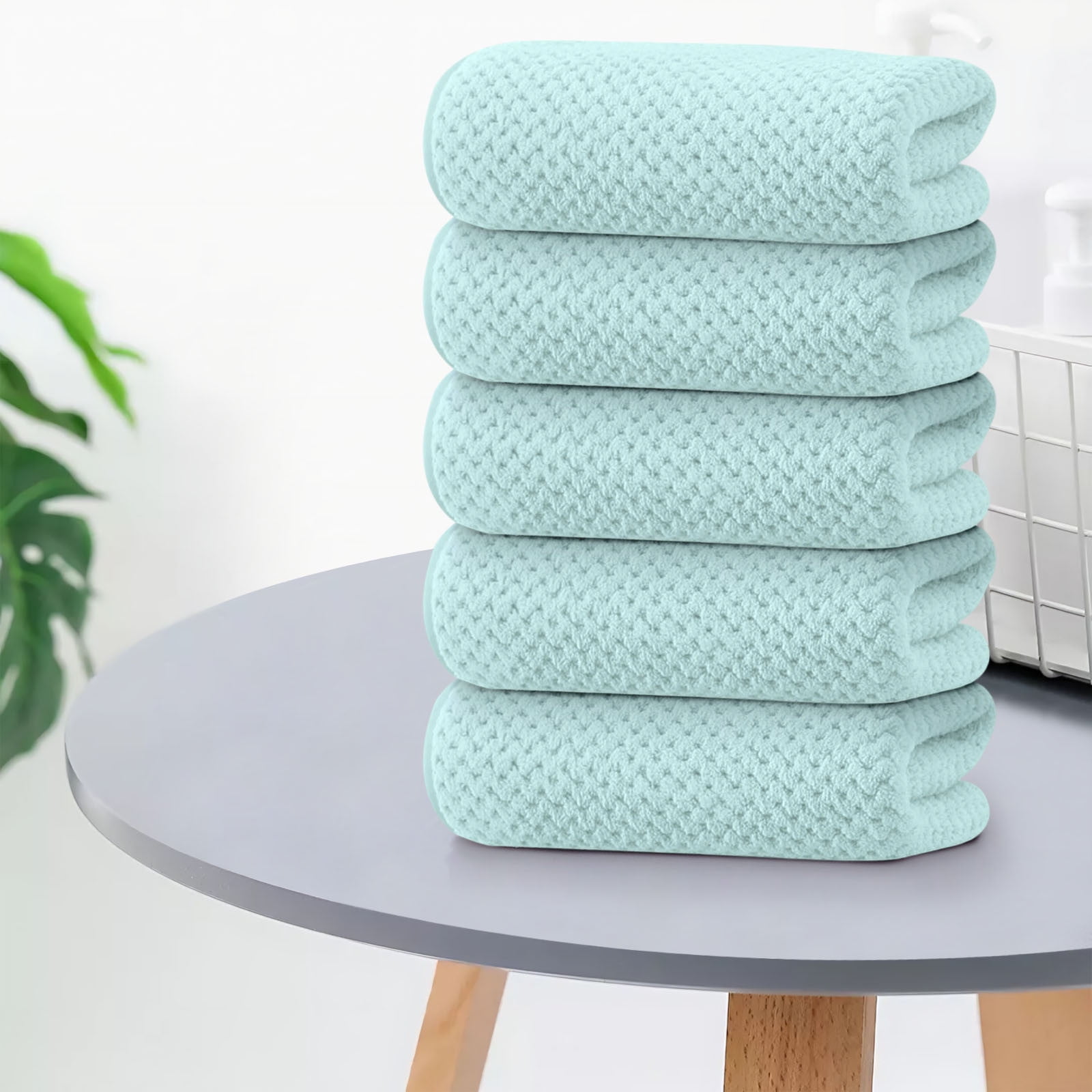 TACILIP 29.5x13.8in Velvet Towel Soft Absorbent Plain Face Towel Thick ...