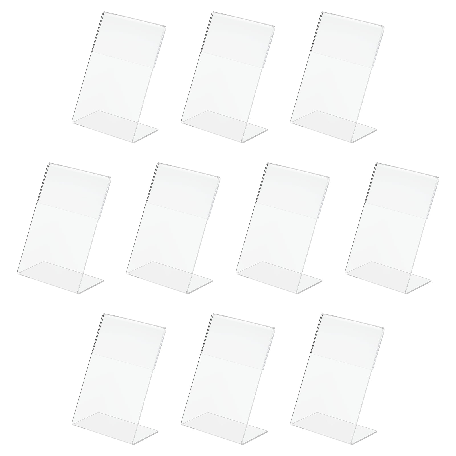 Slant Back Acrylic Sign Holder, 3.5 x 2.4 Inch Clear Sign Display ...