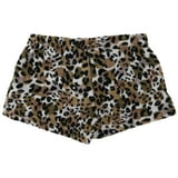 Emme Jordan Junior Fuzzy Plush Pajama Shorts, Classic White Cheetah ...