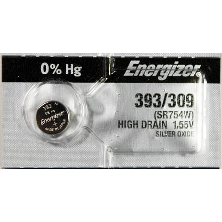 Energizer 393/309 - SR754 Silver Oxide Button Battery 1.55V (Pack of 2 ...