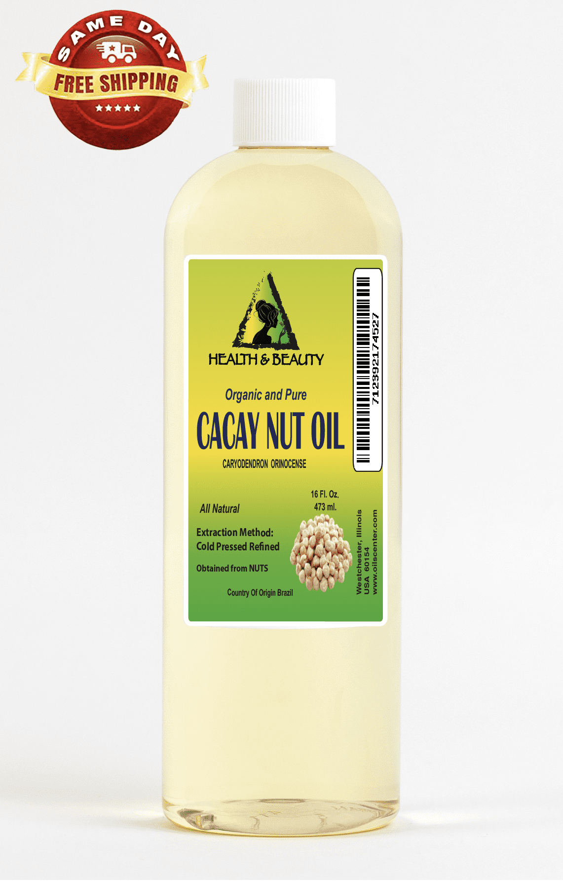 Cacay Nut / Kahai Oil Refined Organic Pure Carrier Cold Pressed 16 oz ...