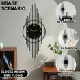 Modern Black Metal Wall Clock, Art Deco Style Large Decorative Clock ...