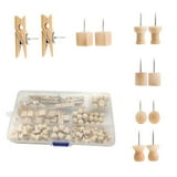 Wooden Pushpins Set for DIY Use Assorted Color Synthetic Material Thumb ...