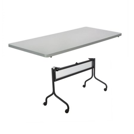Safco Impromptu 72W Rectangle Mobile Training Table in Black with Gray ...