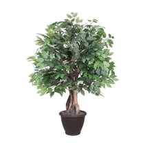 Vickerman 4' Artificial Ficus Extra Full Bush, Brown Plastic Container ...