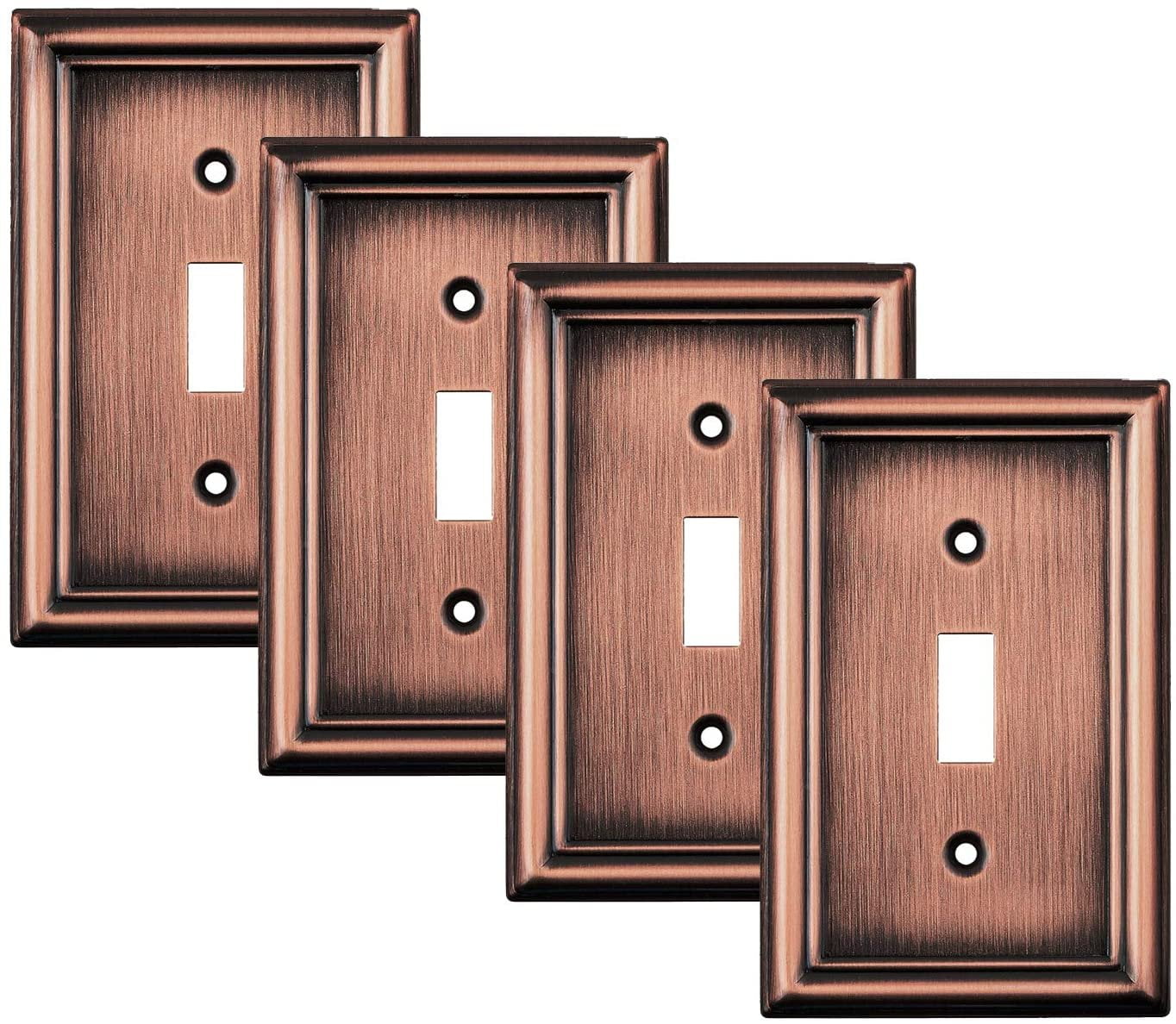 Sleeklighting 4 Pack Decorative Beveled Copper Outlet Covers | 1 Gang ...