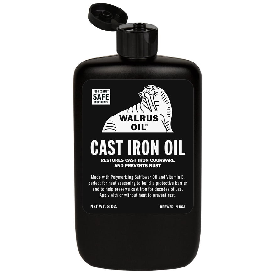 WALRUS OIL Cast Iron Oil 8 oz Restores Cast Iron and Prevents Rust ...