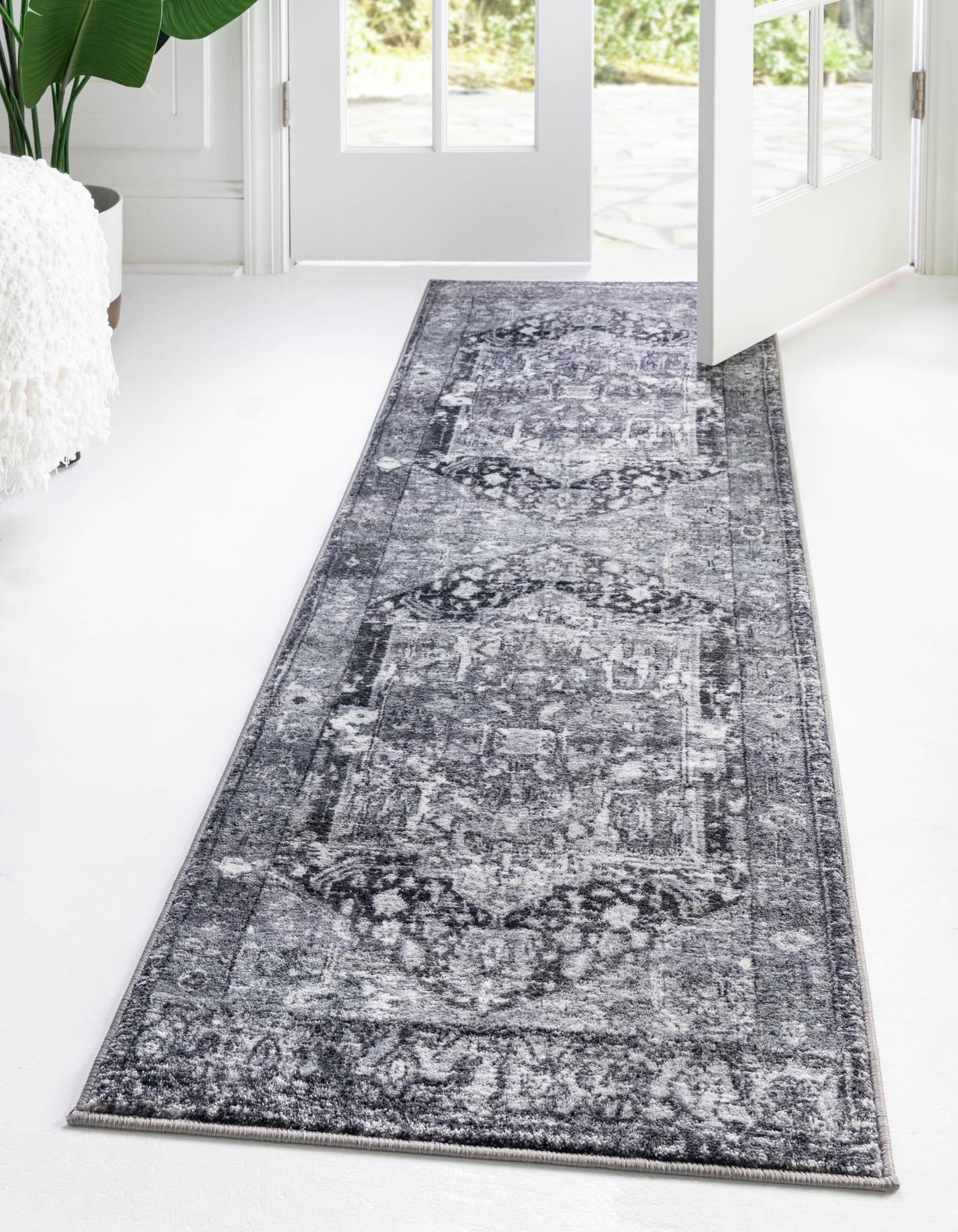 Rugs.com Medina Collection Rug – 5 Ft Runner Steel Gray Medium Rug ...