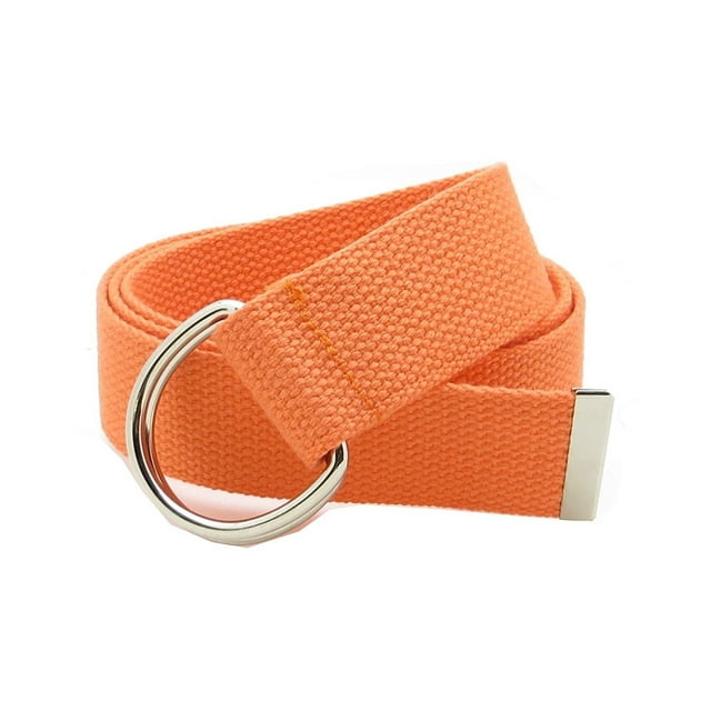 Canvas Web Belt Double D-Ring Buckle 1.5" Wide with Metal Tip Solid ...