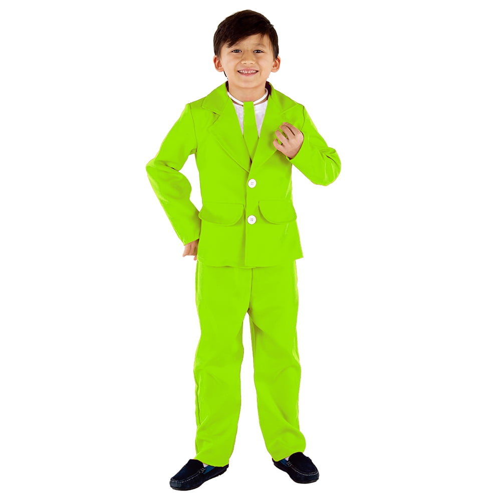 Click here for Kids Neon Lemon Green 3 Piece Suit Costume - By Dr... prices
