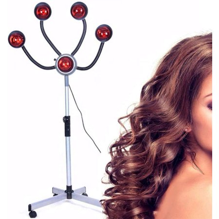 750W Infrared Heat Lamp Red Light,5 Head Portable Floor Hair Dryer ...