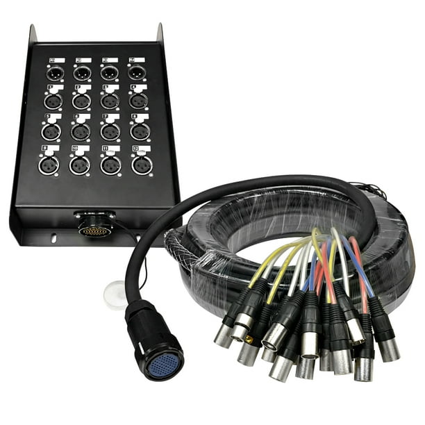 Seismic Audio 12 Channel, 50 Foot XLR Snake Cable with Multipin Easy ...