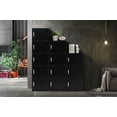 Hodedah 3-Shelf, 3-Door Multi-Purpose Bookcase Cabinet, Black - Walmart.com