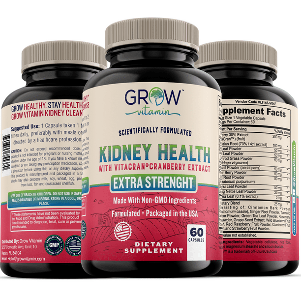 Kidney Health Support Supplement by Grow Vitamin (Kidney Cleanse ...