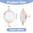 10Pcs Electroplated Natural Keshi Pearl Flat Round Connector Charms ...