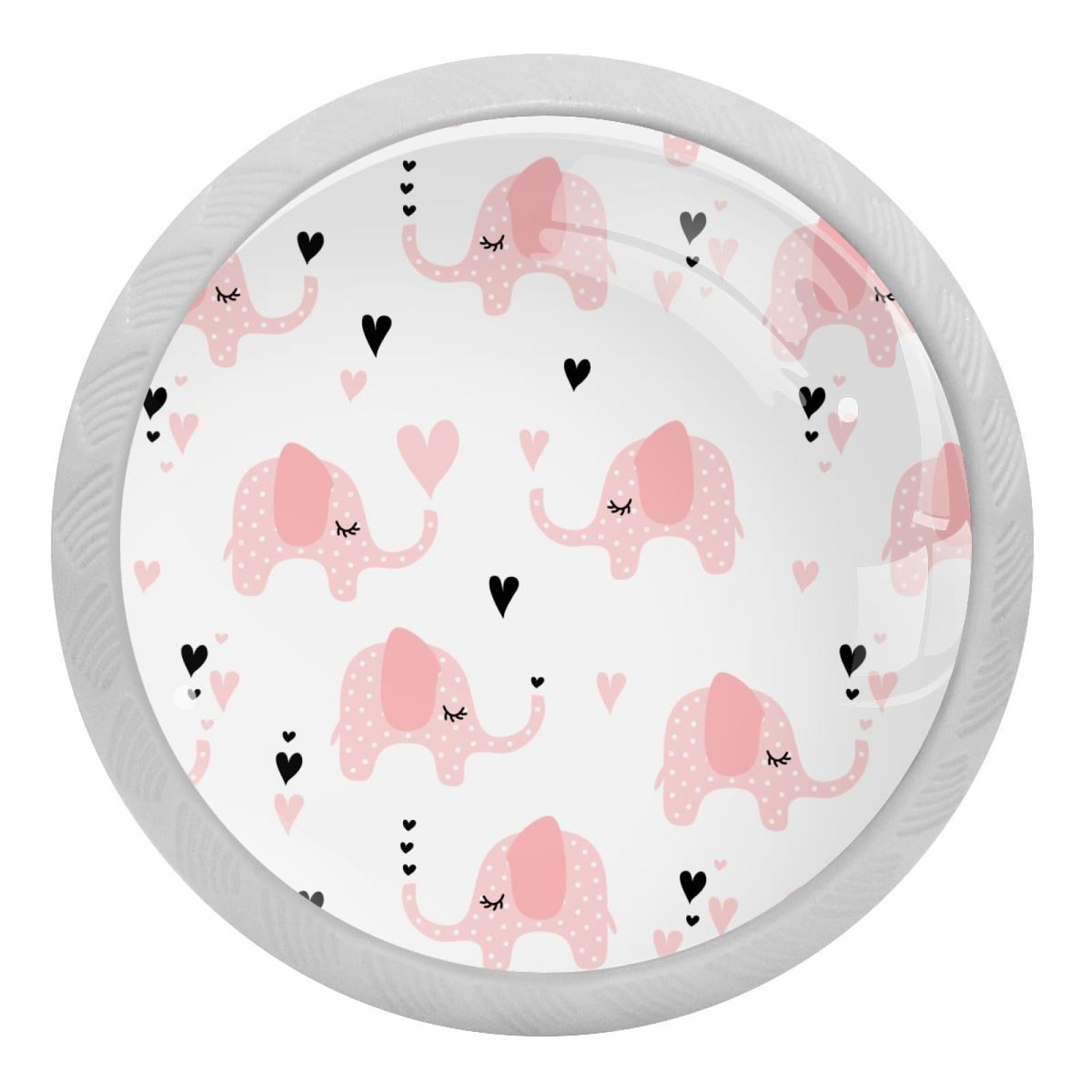 4PCS Round Elephant Cabinet Fluorescence Knob Glowing in the Dark ...