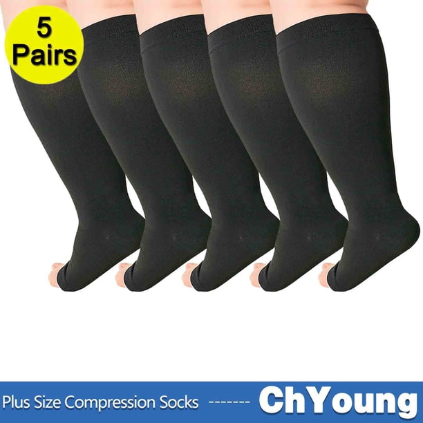 5Pack M 7# Open Toe Compression Socks for Men and Women Stockings 20 ...