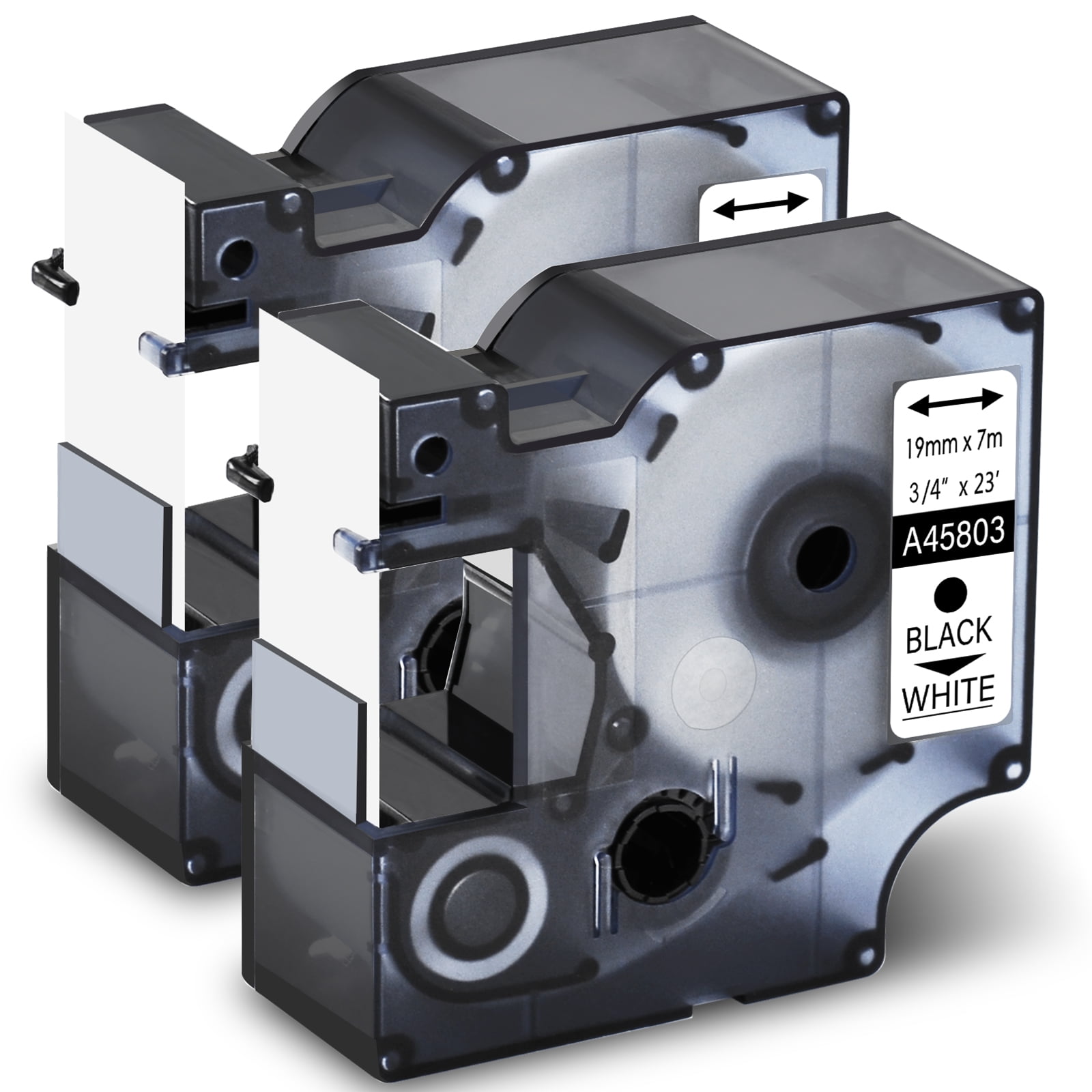 GREENCYCLE 2PK Compatible for DYMO D1 Label Tape 45803 S0720830 19mm 7m ...