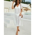 Shermie Women's Full Size Swim Cover Ups, V-Neck Crochet Pool Beachwear ...