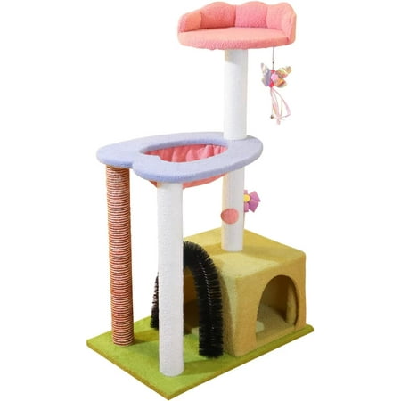 Flower Cat Tree Tower -Cat Tree for Indoor Cats with Sisal Scratch Post ...