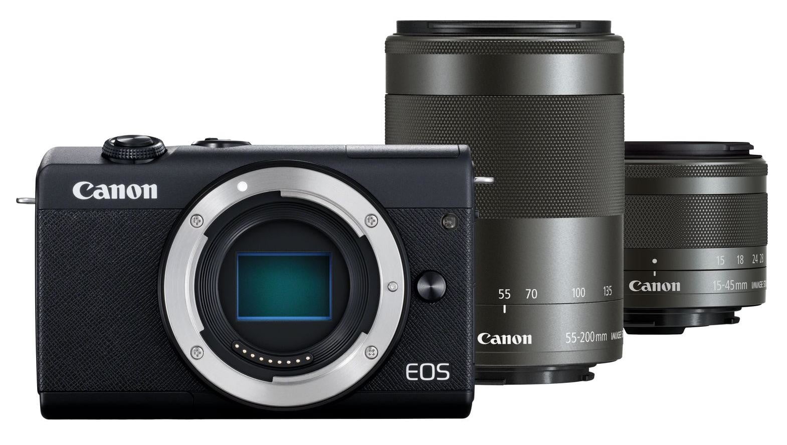 Canon EOS M200 Mirrorless Digital Camera Dual Lens Kit (Black ...