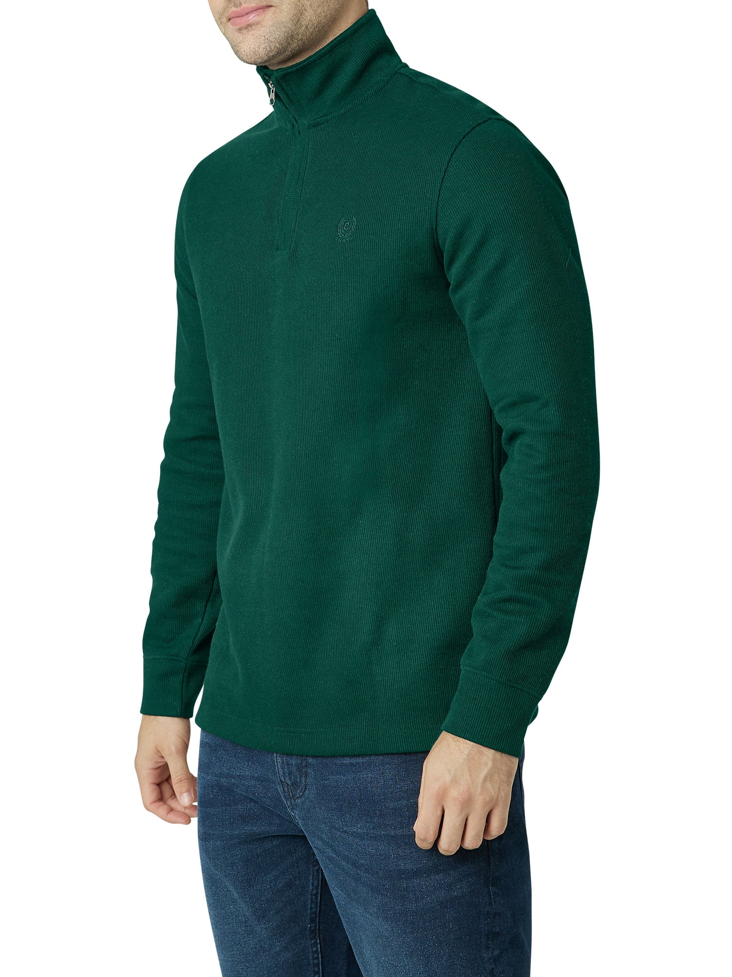 Chaps Men's Flatback Rib Westport Quarter Zip Mockneck Knit- Sizes XS ...