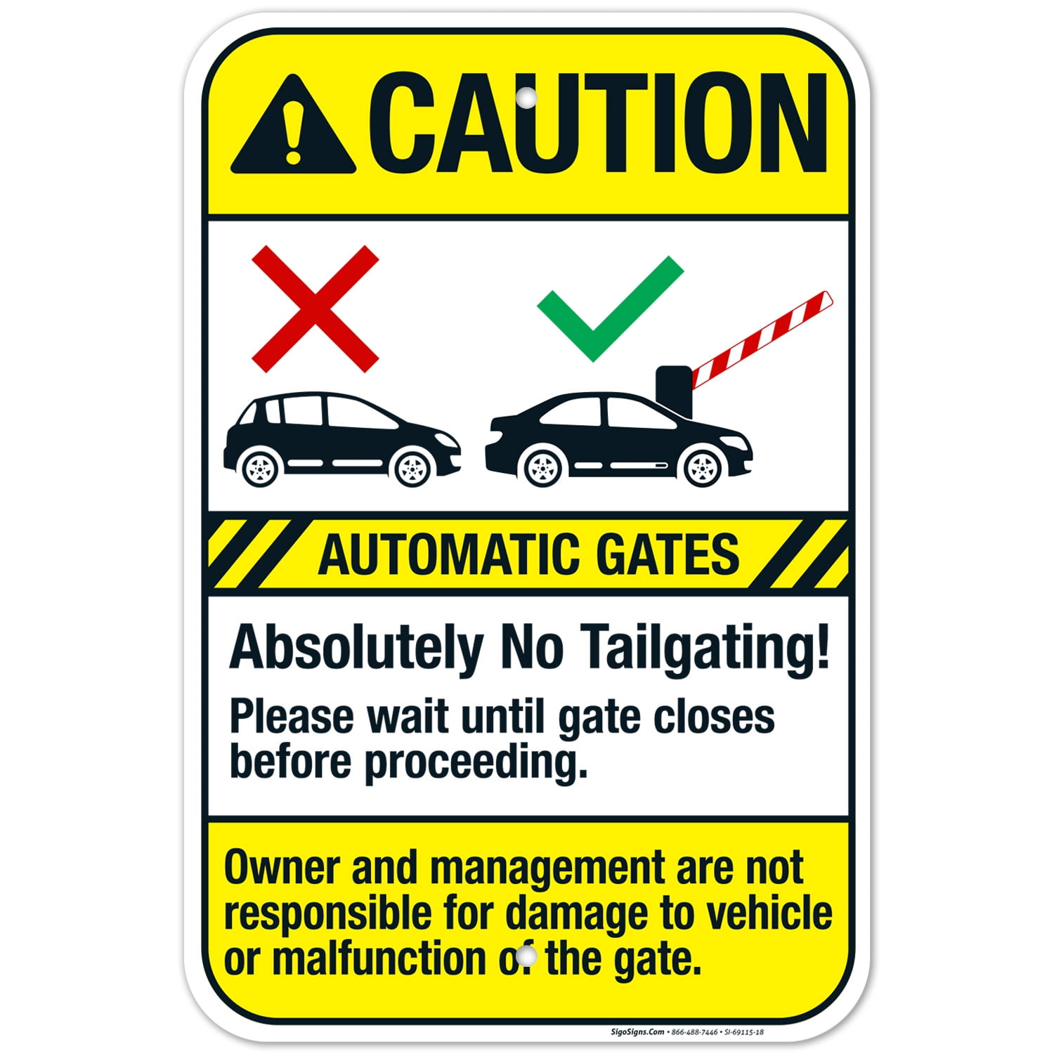 Automatic Gate Absolutely No Tailgating Wait Until Gate Closes Before ...