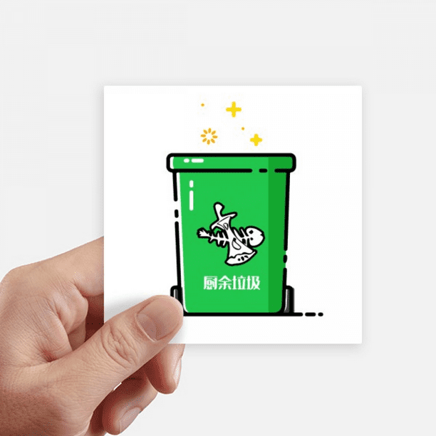 Garbage Classification Garbage Can Sticker Square Waterproof Stickers ...