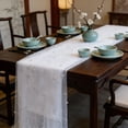 AOOOWER Delicate Pearls Decorated Tulle Fabric Tablecloth For Formal ...