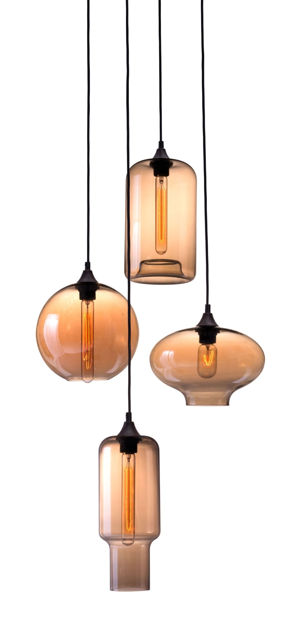 Pendant Ceiling Light Fixture, Glass, Steel Metal, Rust, Amber ...