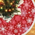 FEOLGEHLY Round Snowflake Christmas Tree Skirts 36 inch Red Rustic ...