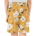 BZSMCE Adjustable Drawstring Casual Shorts With White Yellow Flowers ...