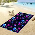 1 beach towel, rugged retro 80s geometry with neon pink, blue and green ...