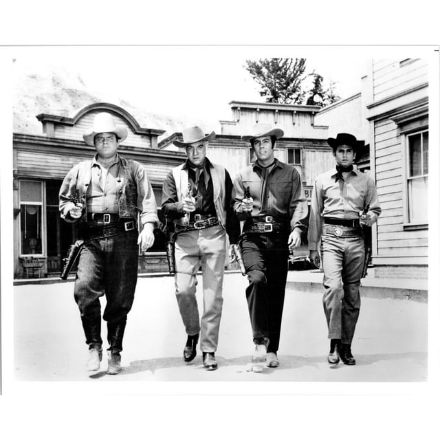 Bonanza 5x7 photo the Cartwrights boys armed with guns walk down street ...