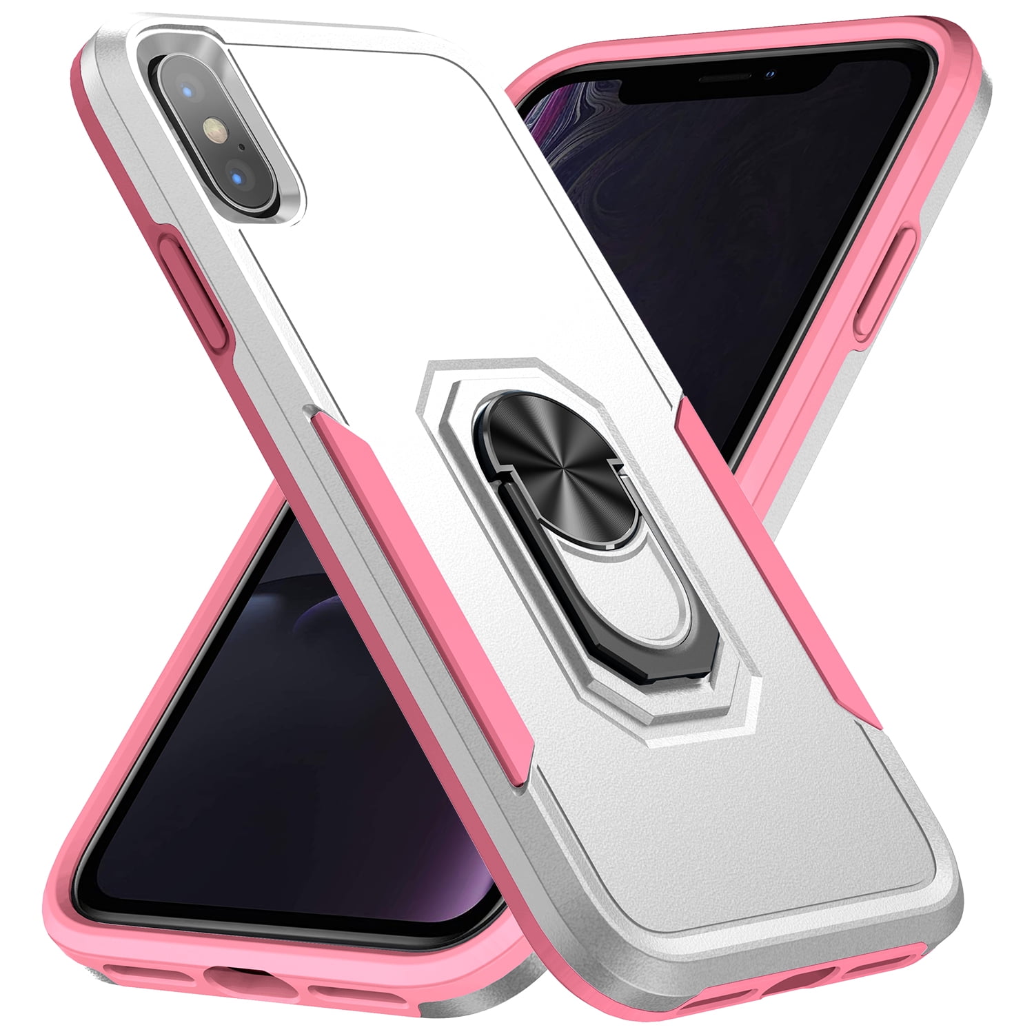 iPhone X Max Case, 360 Rotate Ring Stand Rugged Lightweight Slim Impact ...